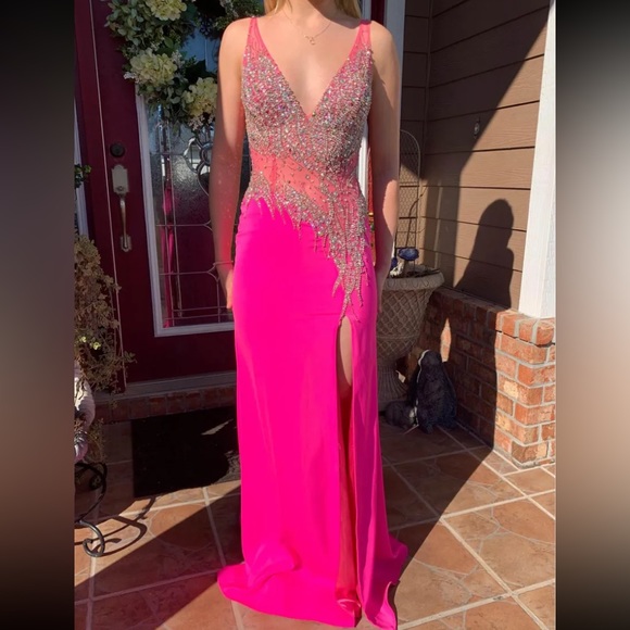 Precious Formals | Dresses | Hot Pink Precious Formals Prom Dress ...